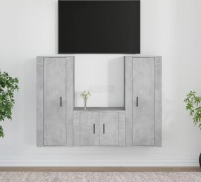 vidaXL 3dílný set TV skříněk kompozitní dřevo [3188744] Barva: Betonová šedá