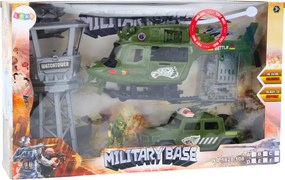 LEAN Toys Vojenská sada: vrtulník, bojové vozidlo, věž a voják