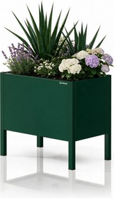 Malý kovový květináčový kryt lahvově zelený, 400x350x250 mm: DAISY