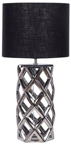Keramická stolní lampa stříbrná/černá SELJA Beliani