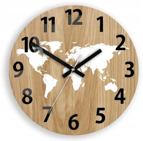 M.Clock Nástěnné hodiny Země 33,5x33,5cm hnědé