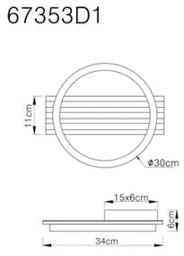 Globo 67353D1 - LED Stropní svítidlo TISHA LED/12W/230V 3000K 30x34 cm