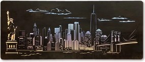Li-Go "New York" světelný obraz s baterií 120x50cm varianta ovládání: manuál/pohybové čidlo, provedení povrchu: jedle
