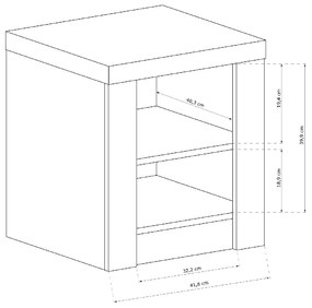 INDIANAPOLIS k | noční stolek I-24 | kraft bílý