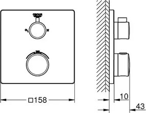 Grohe Grohtherm - Termostatická sprchová baterie pro 2 spotřebiče chro