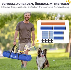Agility set pro psy, 4dílné agility vybavení s překážkami, taška na přenášení Výškově nastavitelný tréninkový set pro malé psy