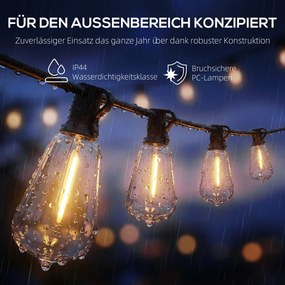 HOMCOM 50 LED světelných závěsů, 18 m připojitelných pohádkových světel, odolnost proti stříkající vodě IP44, vnitřní i venkovní dekorace