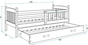FALCO Postel s přistýlkou Kuba II 90x200 bílá/bílá