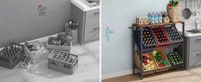 Kuchyňský regál na přepravky Jogin 105,4 cm černý/hnědý