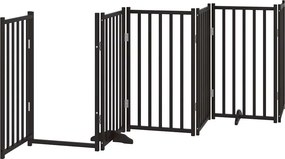 Zábrana pro psy s dvířky skládací 15 panelů černá 750 cm topol 3155714