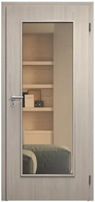 SAPELI ELEGANT KOMFORT M40 - CPL LAMINÁT - OTOČNÉ DVEŘE VČ. ZÁRUBNĚ - Borovice bílá Průchozí šířka (cm): 100, Průchozí výška (cm): 197, Typ skla: Planibel bronz