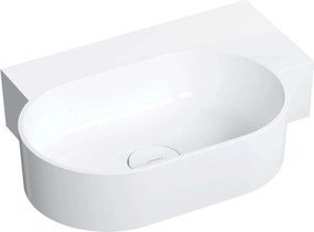 OMNIRES Ovo M+ - Umyvadlo 56x39 cm, bez přepadu, bez otvoru pro baterii, pravé, bílá OVO555UWPBP