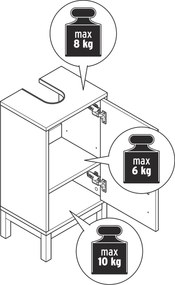 Tchibo - Malá skříňka pod umyvadlo »Eklund« - barva: šedá