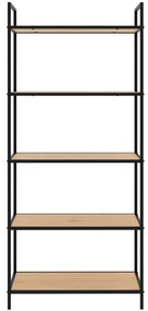 Černý/v přírodní barvě regál v dekoru dubu 70x156x35 cm Altino – Unique Furniture