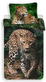 Jerry Fabrics povlečení bavlna fototisk Leopard green 140x200+70x90 cm