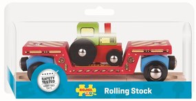 Bigjigs Rail Vagon s traktorem + 2 koleje