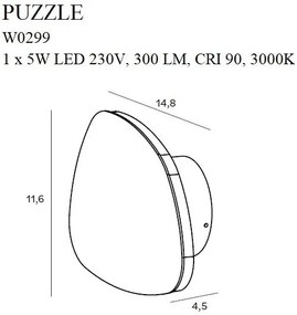 Maxlight W0299 PUZZLE S Nástěnné svítidlo, bílé