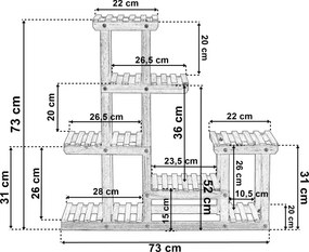 Stojan na květiny MANINO 5 úrovní