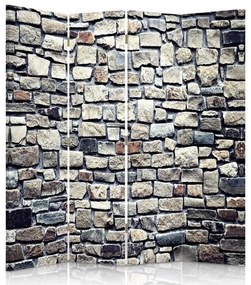 Ozdobný paraván, Kamenná zeď - 145x170 cm, čtyřdílný, klasický paraván
