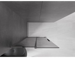 Mexen Velar L, posuvná sprchová zástěna Walk-in 100 x 200 cm, 8mm šedé sklo, grafit broušený, 871-100-003-43-66