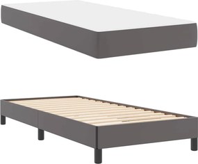 Rám postele s matrací Šedá 80 x 200 cm textil 3398601