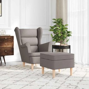 Křeslo s podnožkou taupe textil 3307995