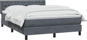 Box spring postel s matrací tmavě šedá 160x210 cm samet 3318370