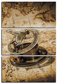 Obraz na plátně - Kompas na mapě antického světa - obdélník 7999FB (90x60 cm  )