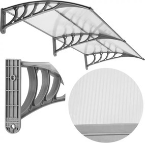 Vchodová stříška 200x95 cm SPRINGOS POLYROOF šedá/transparentní