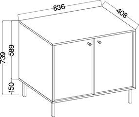 FALCO Komoda Tomila 812/2 Odstín: Černý grafit