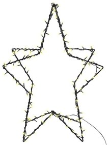 Venkovní dekorativní hvězda s LED osvětlením 80 cm černá KERSILO Beliani