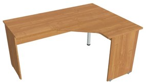 Stůl ergo levý 160*120 cm - Hobis Gate GEV 60 L Dekor stolové desky: olše, Dekor lamino podnože: olše, Barva nohy: stříbrná