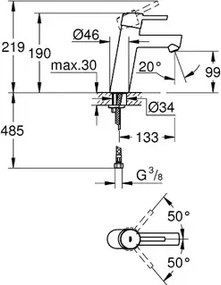 Grohe Concetto - Páková umyvadlová baterie M chrom
