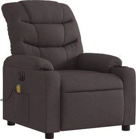 Elektrické masážní polohovací křeslo tmavě hnědé textil 3206641