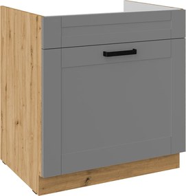 LUNA du | dolní skříňka 80 ZL 1S dřezová | 80 cm | PREMIUM BOX | artisan/šedá