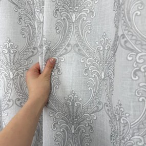 Voálová Luxusní vyšívaná záclona bílá Versailles Silver metráž Ervi 3634-12