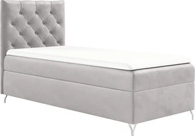Boxspringová postel, 90x200, světle šedá látka Velvet, levá, GULIETTE + dárek