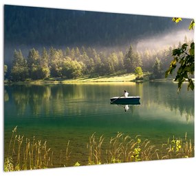 Skleněný obraz jezera (70x50 cm)