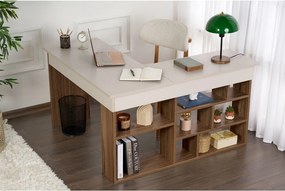 Rohový pracovní stůl v dekoru ořechu 120x130 cm Vesper – Kalune Design