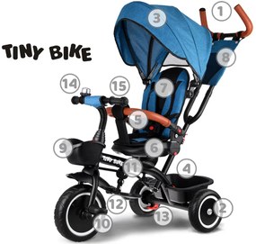 Dětská tříkolka Tiny Bike 3v1 s otočnou střechou