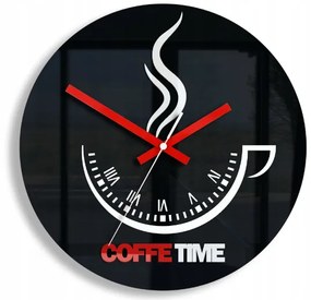 M.Clock Nástěnné akrylové hodiny Coffee 30x30cm černé