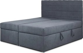 Kontinentální postel Boxspring HORAL SOFT šedá – lehací plocha ve výšce 58 cm 180 x 200 cm