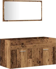 4dílná koupelnová sestava old wood kompozitní dřevo 3328595
