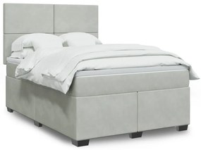Box spring postel s matrací světle šedá 160x200 cm samet 3293248