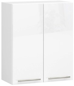 Horní kuchyňská skříňka Ozara W60 H720 (bílá + bílý lesk). 1071196