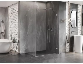 Mexen Lunar-B, pravostranný výklopný sprchový kout 100 x 70 cm, 8mm čiré sklo, chromový profil, 832-100-070-01-00-P