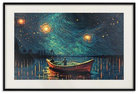 Plakát Výprava pod hvězdami - impresionistická krajina s výhledem na moře