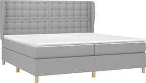 Box spring postel s matrací světle šedá 200 x 200 cm textil 3128869