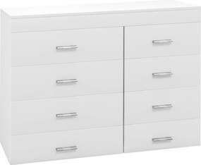 HOMCOM Mobil s zásuvkami - Komoda ze dřeva do ložnice, kuchyně, koupelny 90×35×73cm Bílá | Aosom
