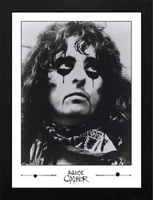 Alice Cooper Rámovaný Tisk Černobílá Fotografie